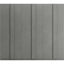 Dreht&uuml;renschrank Inosign "Jupiter, Kleiderschrank in 3 Breiten, trendiges Steingrau, Griffblende", steinfarben (ardesia), B:273cm H:240cm T:55cm, FSC-zertifizierter Holzwerkstoff, Schr&auml;nke, Dreht&uuml;renschrank, B/H 273/240 cm, 6-t&uuml;rig, 22 mm starker Boden, funktional