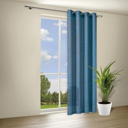Gardine "Bibiane", blau, B:140cm H:245cm, Polyester, HOME LIVING BY GERSTER, Gardinen, Gardine, SB-Dekoschal "Bibiane" mit &Ouml;sen