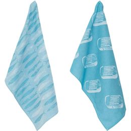 Geschirrtuch Pad "SARDINE", blau (aqua), B:50cm H:1cm L:70cm T:50cm, 100% Baumwolle, Geschirrt&uuml;cher, Geschirrtuch, 100% Baumwolle, 50x70 cm