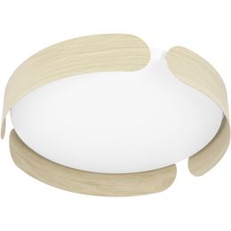 Eglo LED Deckenleuchte "VALCASOTTO Deckenlampe - Stahl, Holz - LED - 20W - IP20", braun, 1, &Oslash; 37cm H: 7,5cm, 1 Stk., Leuchten, Wohzimmerlampe, Esszimmerlampe, Flur, Schlafzimmer, H7,5 x &Oslash;37 cm, LED Deckenleuchte