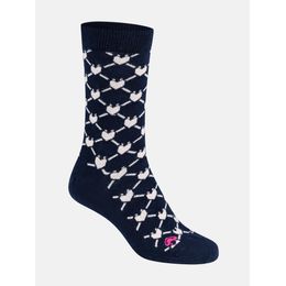 LIEBLINGSST&Uuml;CK Langsocken LIEBLINGSST&Uuml;CK "Lovely Socks "AudreyEP" aus Baumwollmix", Damen, Gr. 39-42, 490, navy, Baumwolle, Elasthan, Polyamid, normal, Socken, mit Baumwoll-Anteil