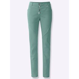 Bequeme Jeans Inspirationen, Damen, Gr. 40, Normalgr&ouml;&szlig;en, gr&uuml;n (jade), 96% Baumwolle, 4% Elasthan, unifarben, lang, Jeans