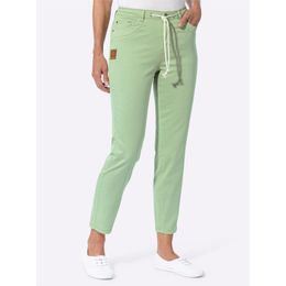 Bequeme Jeans Classic Basics, Damen, Gr. 23, Kurzgrößen, grün (eucalyptus), 97% Baumwolle, 3% Elasthan, unifarben, lang, Jeans