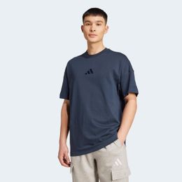 T-Shirt adidas Sportswear "M A SZN T", Herren, Gr. L, blau (aurora ink), Obermaterial: 100% Baumwolle, normal, Rundhals, Shirts T-Shirt, sportlicher Stil, Kurzarm, ohne Verschluss, aus Baumwolle