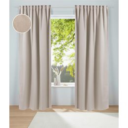 Gardine my home "Gardine "Alcide"" Gr. 1, beige, B:135cm H:145cm, Polyester, Gardinen, Gardine, Multifunktionsband, verdunkelnd, Pflegeleicht, moderner Look