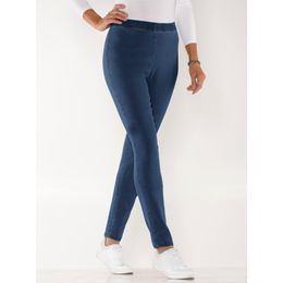 Schlupfjeans Classic Basics, Damen, Gr. 50, Normalgr&ouml;&szlig;en, blau (dunkelblau), 81% Baumwolle, 17% Polyester, 2% Elasthan, unifarben, lang, Jeans Schlupfjeans