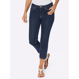 7/8-Jeans Casual Looks, Damen, Gr. 21, Kurzgr&ouml;&szlig;en, blau (blau, stone, washed), 81% Baumwolle, 17% Polyester, 2% Elasthan, unifarben, 7/8-L&auml;nge, Jeans