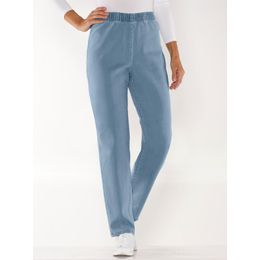 Schlupfjeans Classic Basics, Damen, Gr. 25, Kurzgr&ouml;&szlig;en, blau (blau, bleached), 81% Baumwolle, 17% Polyester, 2% Elasthan, unifarben, lang, Jeans Schlupfjeans
