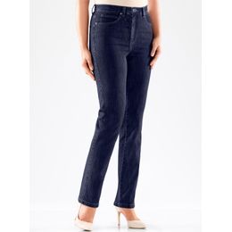 5-Pocket-Jeans Casual Looks, Damen, Gr. 18, Kurzgr&ouml;&szlig;en, blau (dunkelblau), 78% Baumwolle, 20% Polyester, 2% Elasthan, unifarben, lang, Jeans 5-Pocket-Jeans
