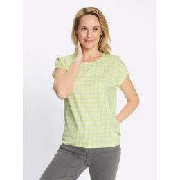 Kurzarmshirt Classic Basics "Kurzarm-Shirt", Damen, Gr. 42, apfel, ecru, bedruckt, 100% Baumwolle, bedruckt, gemustert, Rundhals, Shirts