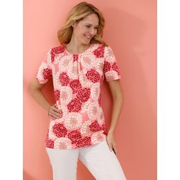 Longshirt Classic Basics "Longshirt", Damen, Gr. 38, flamingo, kirsche, bedruckt, 100% Baumwolle, gebl&uuml;mt, gemustert, mehrfarbig, Rundhals, Shirts Longshirt