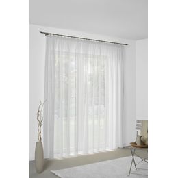 Vorhang WIRTH "Sunday" Gr. 1, weiß, B:141cm H:145cm, Jacquard, Baumwolle, Polyester, Gardinen, nach Maß