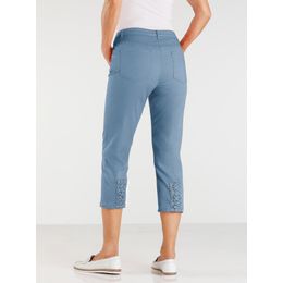 3/4-Jeans Casual Looks, Damen, Gr. 40, Normalgr&ouml;&szlig;en, blau (blau, bleached), 81% Baumwolle, 17% Polyester, 2% Elasthan, unifarben, 3/4-L&auml;nge, Jeans