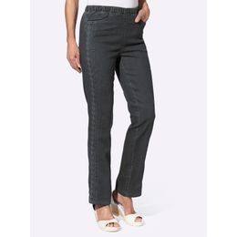 Schlupfjeans Classic Basics, Damen, Gr. 44, Normalgr&ouml;&szlig;en, schwarz (anthrazit, grau, denim), 81% Baumwolle, 17% Polyester, 2% Elasthan, unifarben, lang, Jeans Schlupfjeans