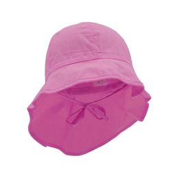 Sonnenhut MaxiMo, M&auml;dchen, Gr. 47, pink, Popeline, Baumwolle, unifarben, H&uuml;te, mit Nackenschutz, mit Schleife, mit Bindeband, basic, bequem