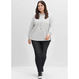 Schlupfjeans sheego, Damen, Gr. 46, Normalgr&ouml;&szlig;en, schwarz (schwarz denim), 76% Baumwolle, 22% Polyester, 2% Elasthan, unifarben, lang, Jeans Schlupfjeans