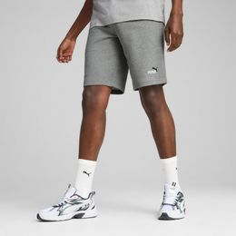 Trainingsshorts Puma "ESS 2 COLOR NO. 1 LOGO SHORTS 10" TR", Herren, Gr. L, N-Gr, grau (medium gray heather), Sweatware, Obermaterial: 68% Baumwolle, 32% Polyester, bedruckt, regular fit ca. Mitte Knie, Hosen