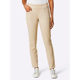 Schlupfjeans Ascari, Damen, Gr. 20, Kurzgr&ouml;&szlig;en, beige (sand), 54% Baumwolle, 37% Lyocell, 6% Elastomultiester, 3% Elasthan, unifarben, lang, Jeans Schlupfjeans