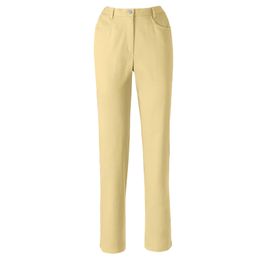 Bequeme Jeans Classic Basics, Damen, Gr. 38, Normalgr&ouml;&szlig;en, gelb (vanillegelb), 97% Baumwolle, 3% Elasthan, unifarben, lang, Jeans