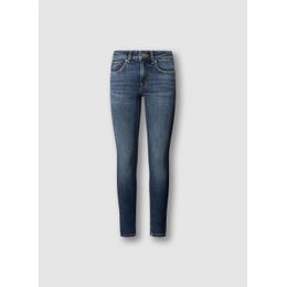 Skinny-fit-Jeans Pepe Jeans "SKINNY JEANS LW", Damen, Gr. 25, Länge 30, mid blau, Denim/Jeans, Obermaterial: 99% Baumwolle, 1% Elasthan, skinny fit lang, Jeans, Low Waist