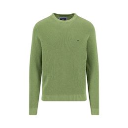 Strickpullover Fynch-Hatton, Damen, Gr. 4XL, avocado, Strick, Obermaterial: 100% Baumwolle, unifarben, normal h&uuml;ftbedeckend, Rundhals, Flachstrickb&uuml;ndchen, Pullover Strickpullover, mit Logo-Stickerei