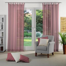 Vorhang WIRTH "Sunday" Gr. 1, rot, B:141cm H:145cm, Jacquard, Baumwolle, Polyester, Gardinen, nach Ma&szlig;