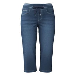 Caprijeans Casual Looks, Damen, Gr. 38, Normalgr&ouml;&szlig;en, blau (blau, stone, washed), 81% Baumwolle, 17% Polyester, 2% Elasthan, unifarben, 3/4-L&auml;nge, Jeans