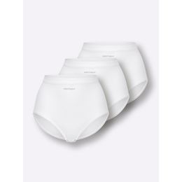 Taillenslip, Damen, Gr. 42, 3 Stk., wei&szlig;, 95% Baumwolle, 5% Elasthan, Unterhosen Taillenslip