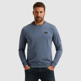 PME-Legend Sweatshirt PME LEGEND, Herren, Gr. L, vintage indigo, Sweatware, Obermaterial: 95% Baumwolle, 5% Elasthan, unifarben, regular fit normal, Rundhals, Rippb&uuml;ndchen, Sweatshirts Sweatshirt, mit Logo Stickerei