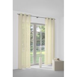 Vorhang WIRTH "Sunday" Gr. 3, beige (creme), B:141cm H:225cm, Jacquard, Baumwolle, Polyester, Gardinen, nach Ma&szlig;