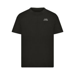 T-Shirt MisterTee "MisterTee Kids Take It Easy Palm Paradise Tee", M&auml;dchen, Gr. 110/116, schwarz, 100% Baumwolle, bedruckt, relaxed fit, Rundhals, Shirts T-Shirt