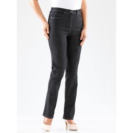5-Pocket-Jeans Casual Looks, Damen, Gr. 38, Normalgrößen, schwarz (schwarz, denim), 78% Baumwolle, 20% Polyester, 2% Elasthan, unifarben, lang, Jeans 5-Pocket-Jeans