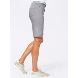 Jeansbermudas Casual Looks, Damen, Gr. 40, Normalgr&ouml;&szlig;en, grau (grau denim), 81% Baumwolle, 17% Polyester, 2% Elasthan, unifarben, kurz, Jeans