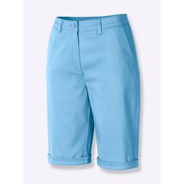 Jeansbermudas Casual Looks, Damen, Gr. 38, Normalgr&ouml;&szlig;en, blau (aqua), 98% Baumwolle, 2% Elasthan, unifarben, kurz, Jeans