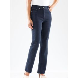 5-Pocket-Jeans Casual Looks, Damen, Gr. 40, Normalgr&ouml;&szlig;en, blau (dunkelblau), 98% Baumwolle, 2% Elasthan, unifarben, lang, Jeans 5-Pocket-Jeans