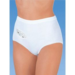 Taillenslip Nina von C., Damen, Gr. 40, 4 Stk., wei&szlig;, 100% Baumwolle, Unterhosen Taillenslip