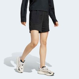 Shorts adidas Sportswear "W CE G SHORT", Damen, Gr. M, N-Gr, schwarz, Obermaterial: 55% Baumwolle, 36% Polyester, 9% Viskose, Hosen Shorts, ohne Verschluss, aus French-Terry-Material, mit Silikon-Logo