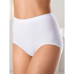 Taillenslip Nina von C., Damen, Gr. 40, 3 Stk., wei&szlig;, 100% Baumwolle, Unterhosen Taillenslip