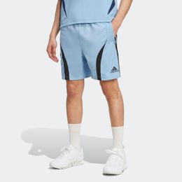 Shorts adidas originals "TEAMGEIST SHO", Damen, Gr. M, N-Gr, schwarz (ash blau, schwarz), Obermaterial: 100% Polyester, Hosen Shorts, aus weichem Doppelstrick, Obermaterial aus Polyester