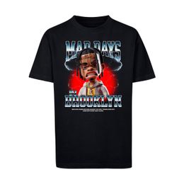 T-Shirt MisterTee "MisterTee Mad Days In Brooklyn Tee", M&auml;dchen, Gr. 122/128, schwarz, 100% Baumwolle, bedruckt, relaxed fit, Rundhals, Shirts T-Shirt