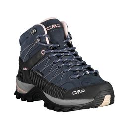 Wanderschuh CMP "RIGEL MID WMN WP TREKKING SHOES", Damen, Gr. 39, blau (navy, rosa), Textil, Veloursleder, Schuhe Wanderschuh, wasserdicht
