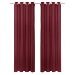 Gardine my home "SOLA" Gr. 1, rot (dunkelrot), B:130cm H:145cm, Polyester, Polyester, Gardinen, Gardine, blickdicht, &Ouml;sen-Aufh&auml;ngung, w&auml;rmeabweisend,, 1er oder 2er Set