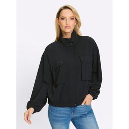Shirtjacke Heine "Jersey-Jacke", Damen, Gr. 34, schwarz, 50% Modal, 44% Polyester, 6% Elasthan, unifarben, Shirts Shirtjacke