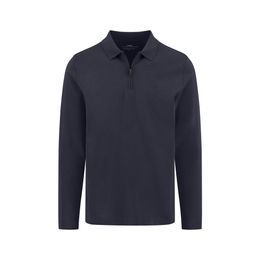 Fynch-Hatton Damen Langarmshirtnavy, Gr. XXXL, unifarben, Web, Obermaterial: 100% Baumwolle, Shirts, mit Zipper und Hemdkragen