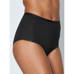 Taillenslip, Damen, Gr. 40/42, 5 Stk., schwarz, 95% Baumwolle, 5% Elasthan, Unterhosen Taillenslip