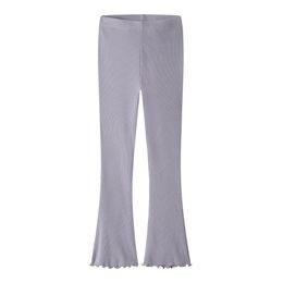 Jerseyhose name it "NKFNAKAL BOOTCUT LEGGING NOOS", M&auml;dchen, Gr. 104, N-Gr, lavender gray, Feinripp, Obermaterial: 95% Baumwolle, 5% Elasthan, unifarben, bootcut fit lang, Hosen Jerseyhose, mit ausgestelltem Bein