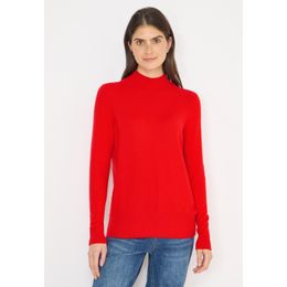 Strickpullover Cecil, Damen, Gr. XS (36), pumkin orange, Web, 37% Baumwolle, 34% Polyacryl, 26% Polyester, 3% Elasthan, unifarben, comfort fit normal, hoch geschlossener Ausschnitt, Rippb&uuml;ndchen, Pullover Strickpullover, mit Turtleneck