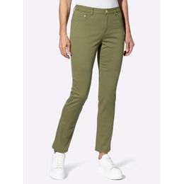 5-Pocket-Jeans Inspirationen, Damen, Gr. 19, Kurzgr&ouml;&szlig;en, gr&uuml;n (khaki), 98% Baumwolle, 2% Elasthan, unifarben, lang, Jeans 5-Pocket-Jeans