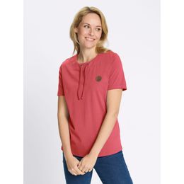 Kurzarmshirt Classic Basics "Kurzarm-Shirt", Damen, Gr. 46, grapefruit, 100% Baumwolle, unifarben, Rundhals, Shirts