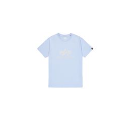 T-Shirt Alpha Industries "Basic T-Shirt", Damen, Gr. XXL, artic blau, Single Jersey, Obermaterial: 100% Baumwolle, bedruckt, regular fit normal, Rundhals, normaler Saum, Shirts T-Shirt, Baumwolle, regular fit